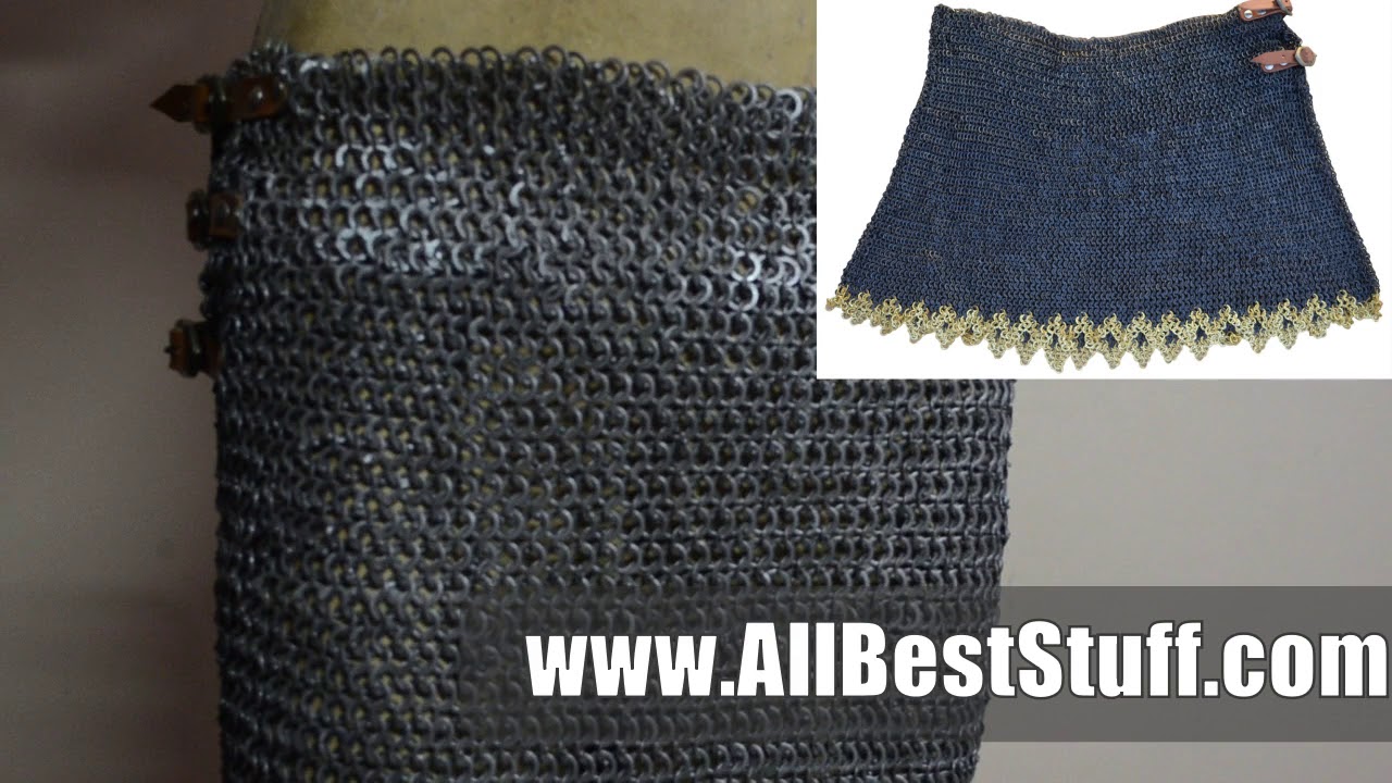 8 mm Flat Riveted Alternating Solid Ring Maille Skirt - YouTube