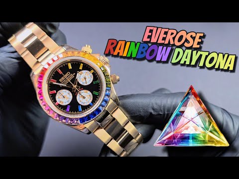 The Most Stunning 🌈✨ Rainbow Daytona Mod Yet! Everose Case | Polished Oyster Bracelet Shine Bright!