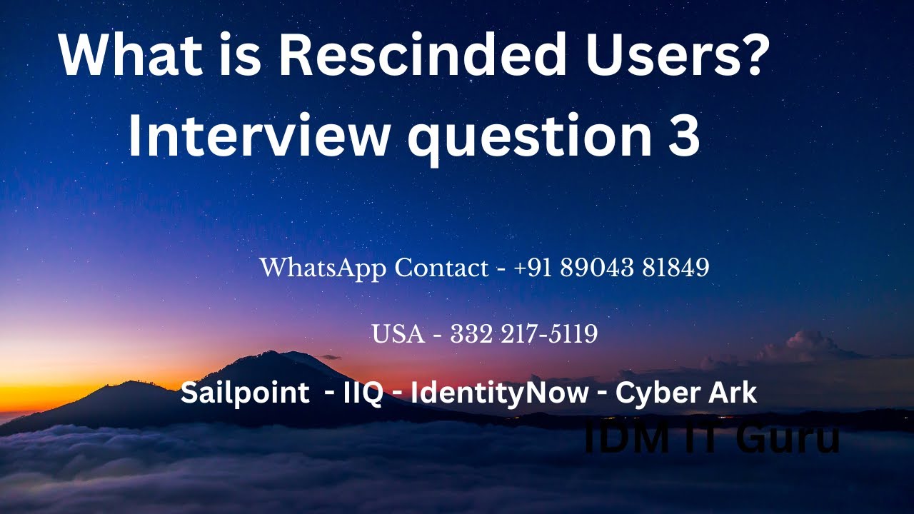 Rescinded Users #identitymanagement #accessmanagement HCL Client round ...
