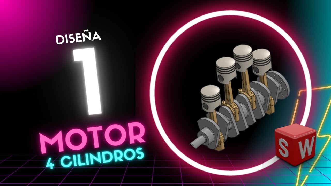 DISEÑA un MOTOR de 4 cilindros en SOLIDWORKS! (PARTE 2) - YouTube