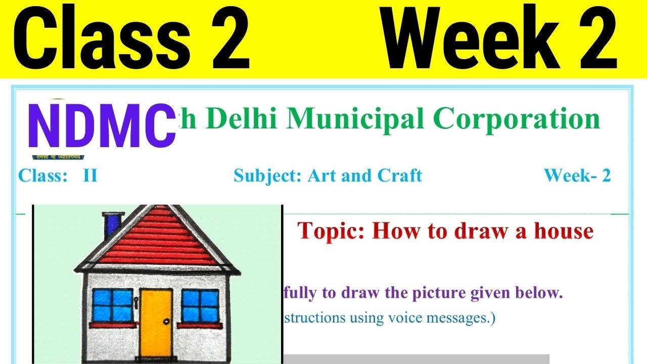 NDMC Class 2 Art and Craft Worksheet 2 English Medium Week 2 || How to ...