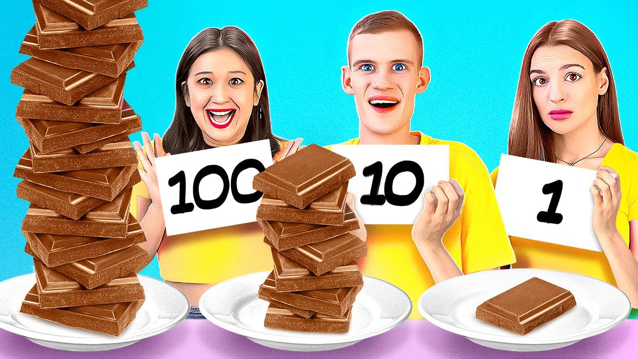 100 SCHICHTEN VON ESSEN HERAUSFORDERUNG || Verrückte Ideen zum ...