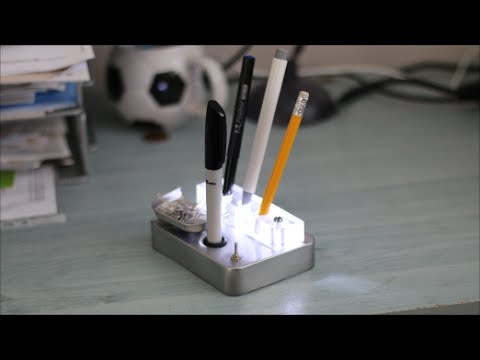 Make An L.E.D Lit Desk Tidy! - YouTube