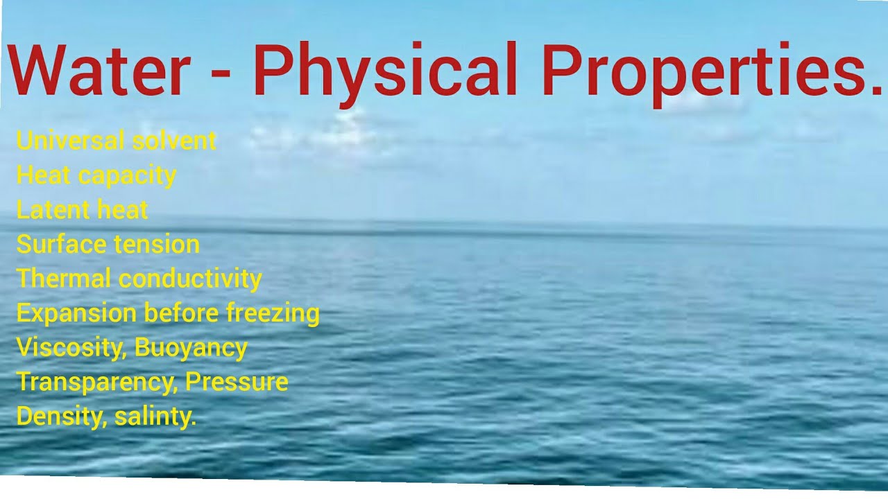 Water - Physical properties. - YouTube