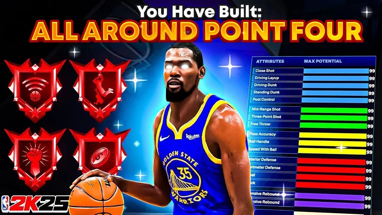 NEW *RARE* POINT FOUR BUILD is GAME-CHANGING!🔥🔥🔥NBA 2K25 BEST POWER ...