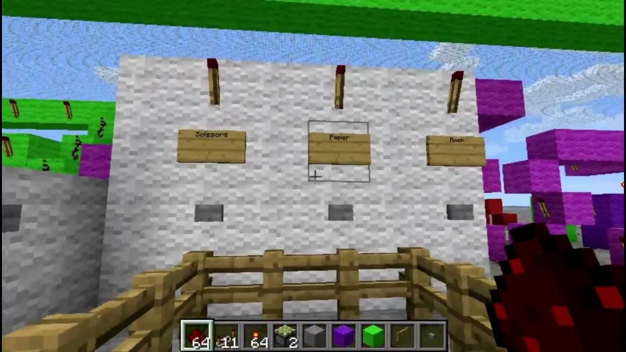 Minecraft - Rock Paper Scissors Game - YouTube