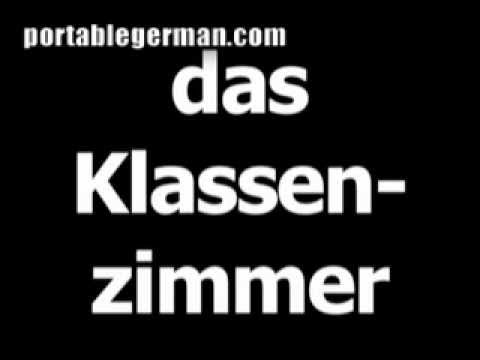 German word for classroom is das Klassenzimmer - YouTube