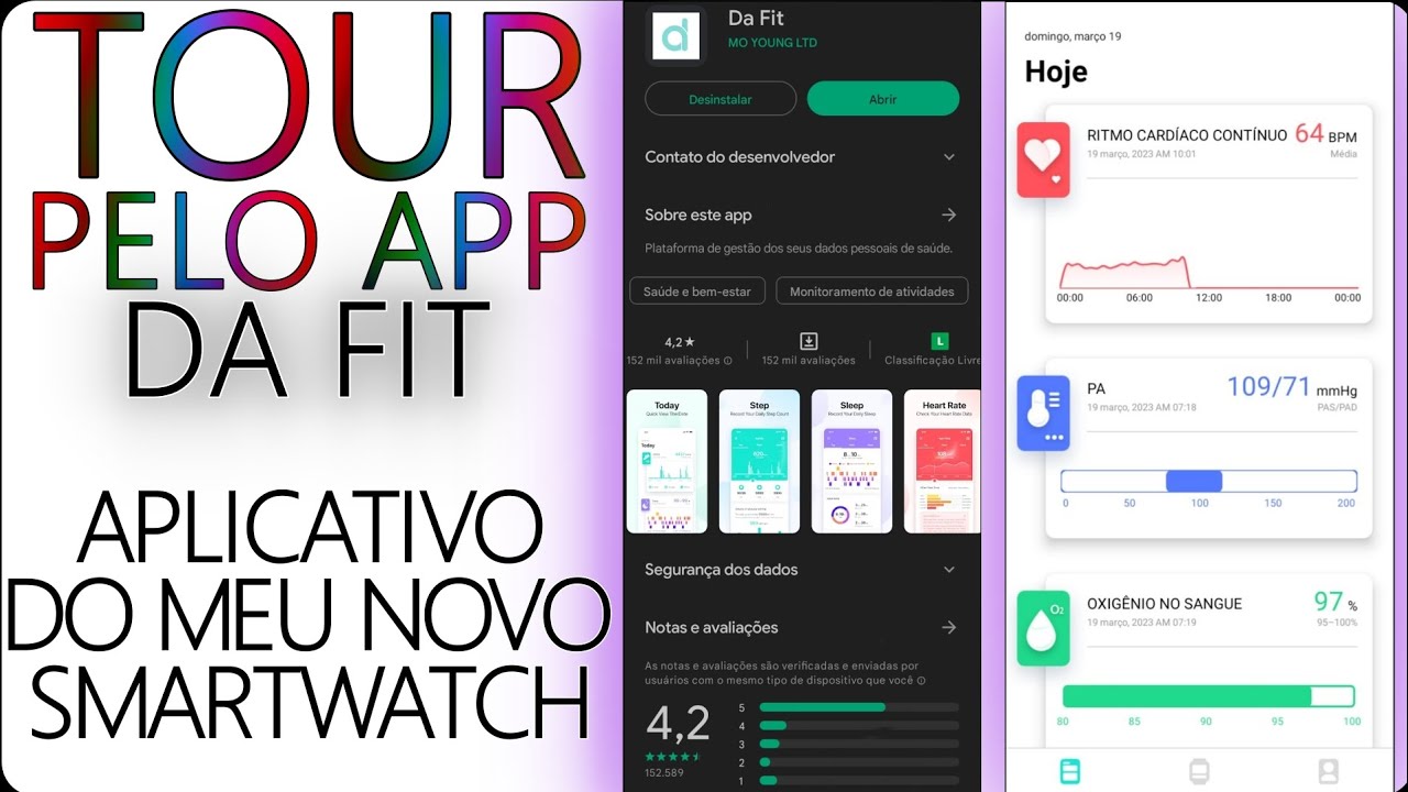 tour pelo APP Da Fit - Aplicativo do meu novo smartwatch C20 - YouTube