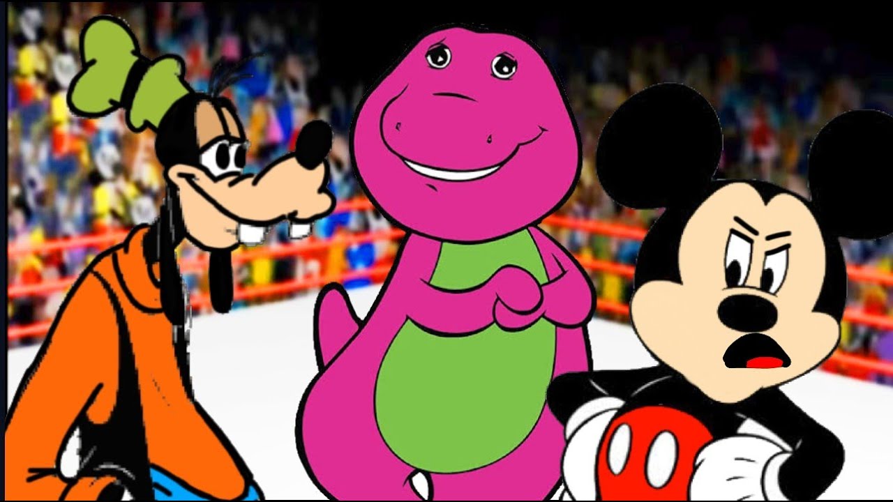Mickey y Goofy jugando a las luchas - YouTube