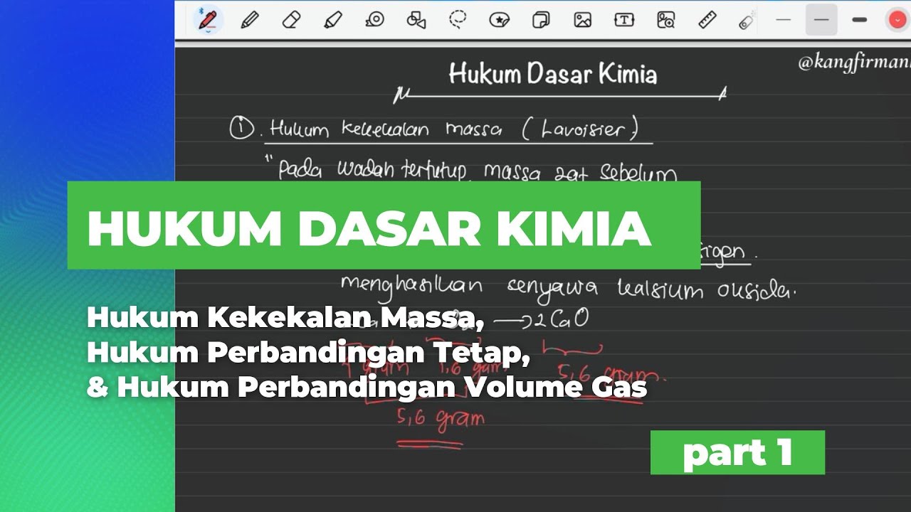 Hukum Dasar Kimia Part 1: Kekekalan Massa, Perbandingan Massa Tetap ...