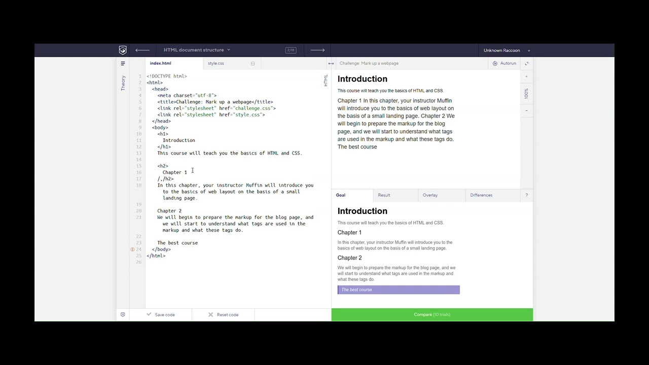 HTML Activity 2 - YouTube
