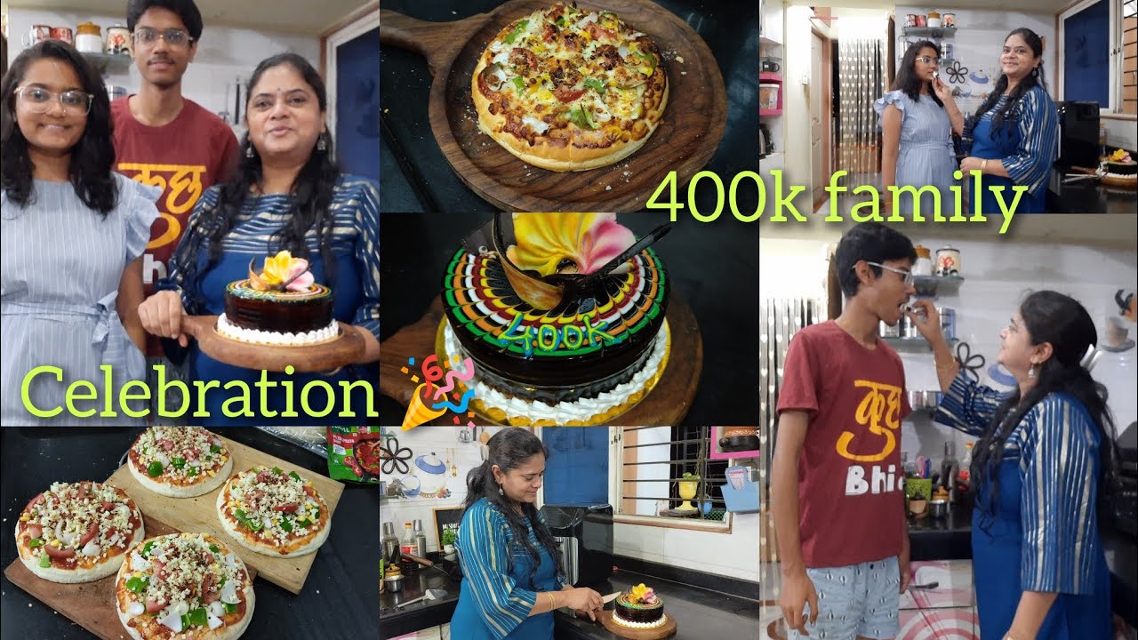 itni बड़ी khushi Celebrate किया🧿 400k family celebration🎉 +Dinner🍱 ...