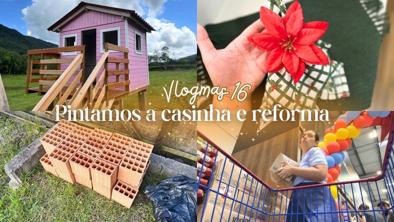 VLOGMAS 16 🎄PINTAMOS A CASA, chegaram os materiais da reforma e mesa ...