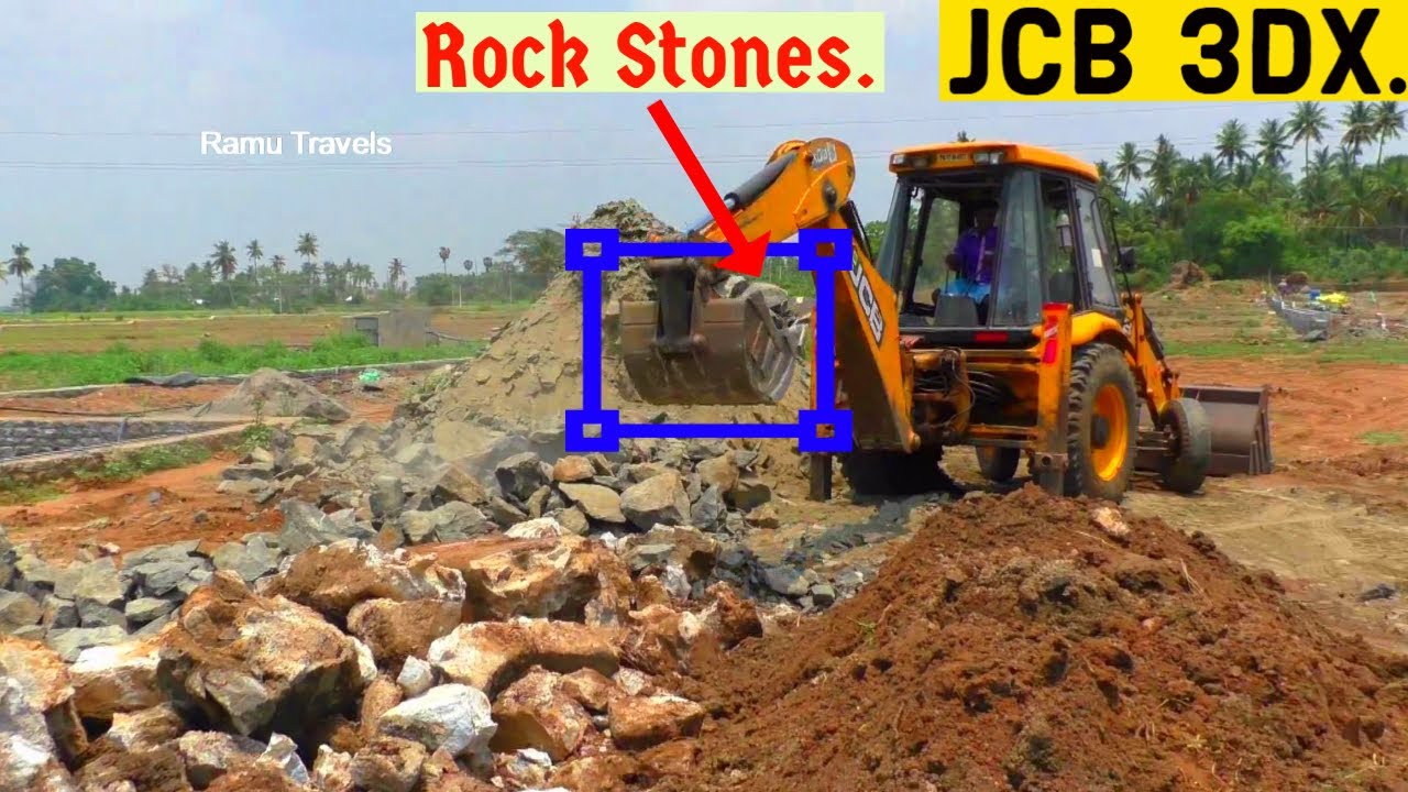 JCB Backhoe Machine Working | JCB 3DX Dozer | Rock stones | jcb Vs Rock ...