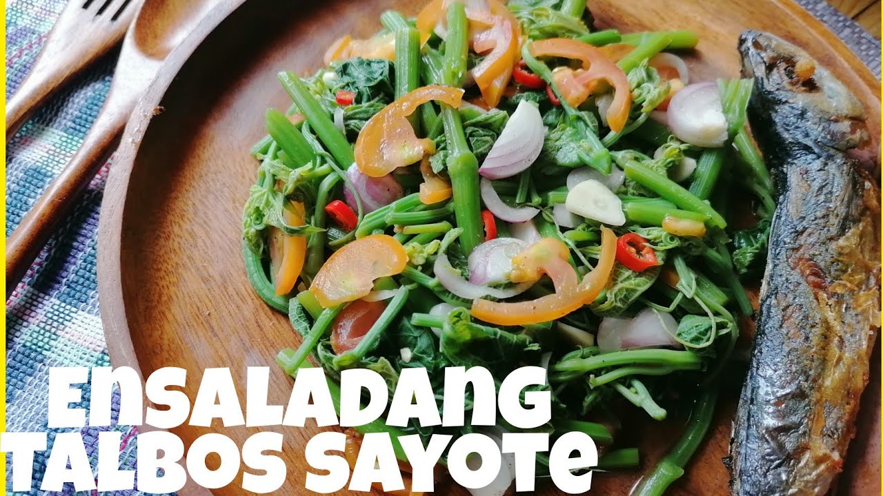 How to make crunchy CHAYOTE LEAVES SALAD / ENSALADANG TALBOS SAYOTE ...