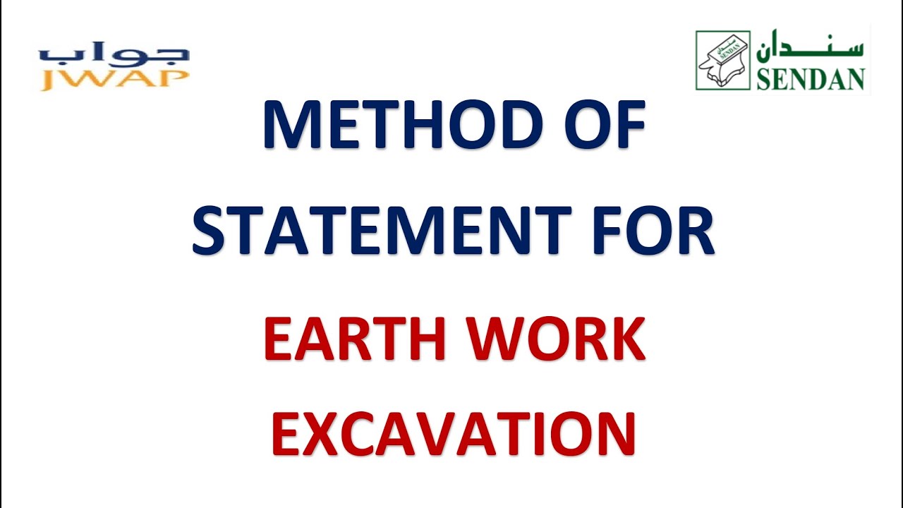METHOD OF STATEMENT FOR EARTH WORK EXCAVATION - YouTube