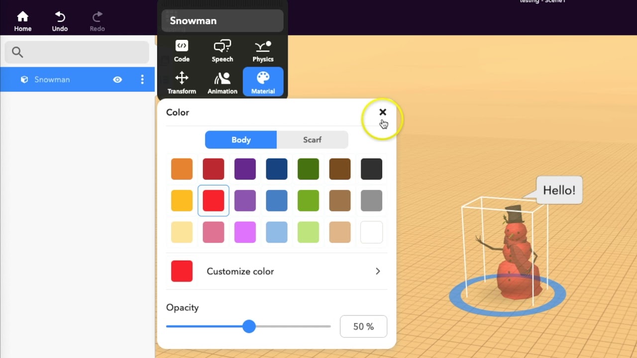 3. Cospaces 物件基本特性 (Code, Speech, Physics, Animation, Material)、Attach 物件方法 - YouTube