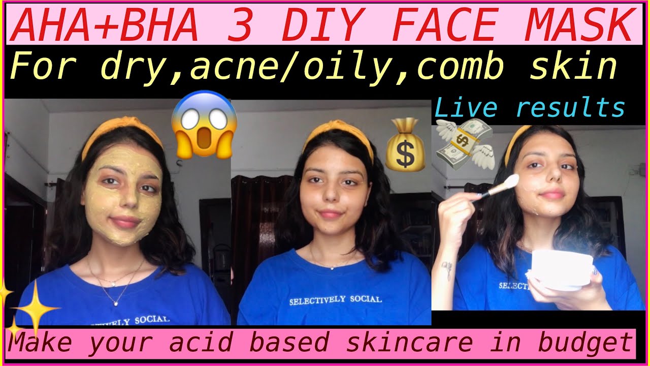 HOW TO DIY AHA+BHA FACEMASKS AT HOME || cheap & natural aha bha ...