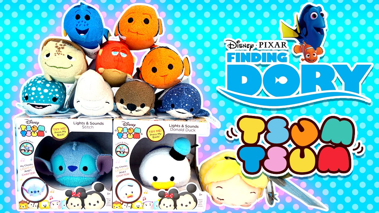 Disney Tsum Tsums Finding Dory + New Light Up Tsum Tsums + Sleeping ...