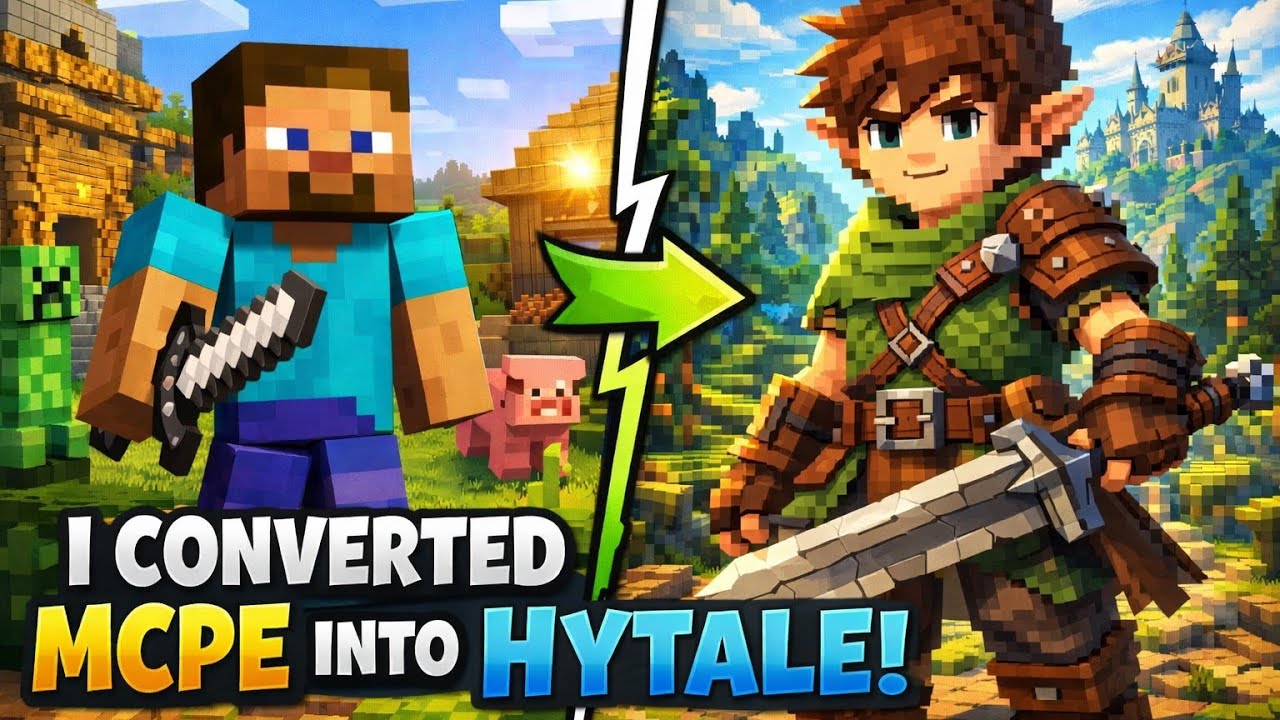 I converted MCPE into HYTALE | Silver playz | - YouTube