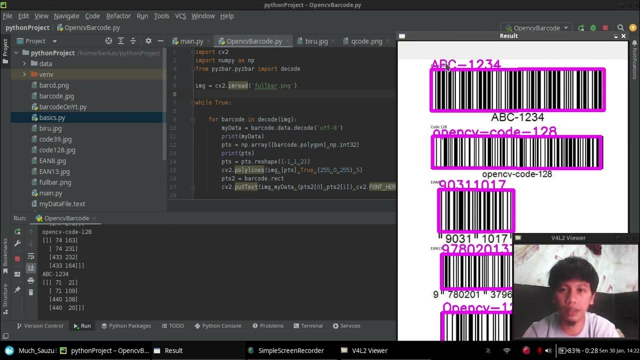 UAS | Deteksi Barcode Menggunakan Opencv - YouTube