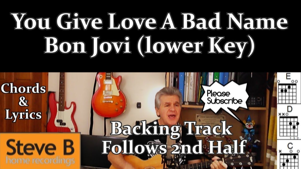 ️Bon Jovi - You Give Love A Bad Name - Chords & Lyrics, with *Backing ...