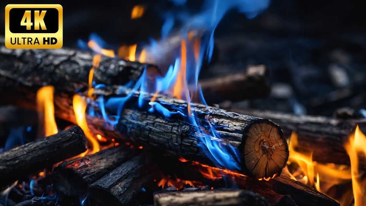 🔥 Glowing Fireplace Logs and Relaxing Flame Sounds | Perfect for Calm ...