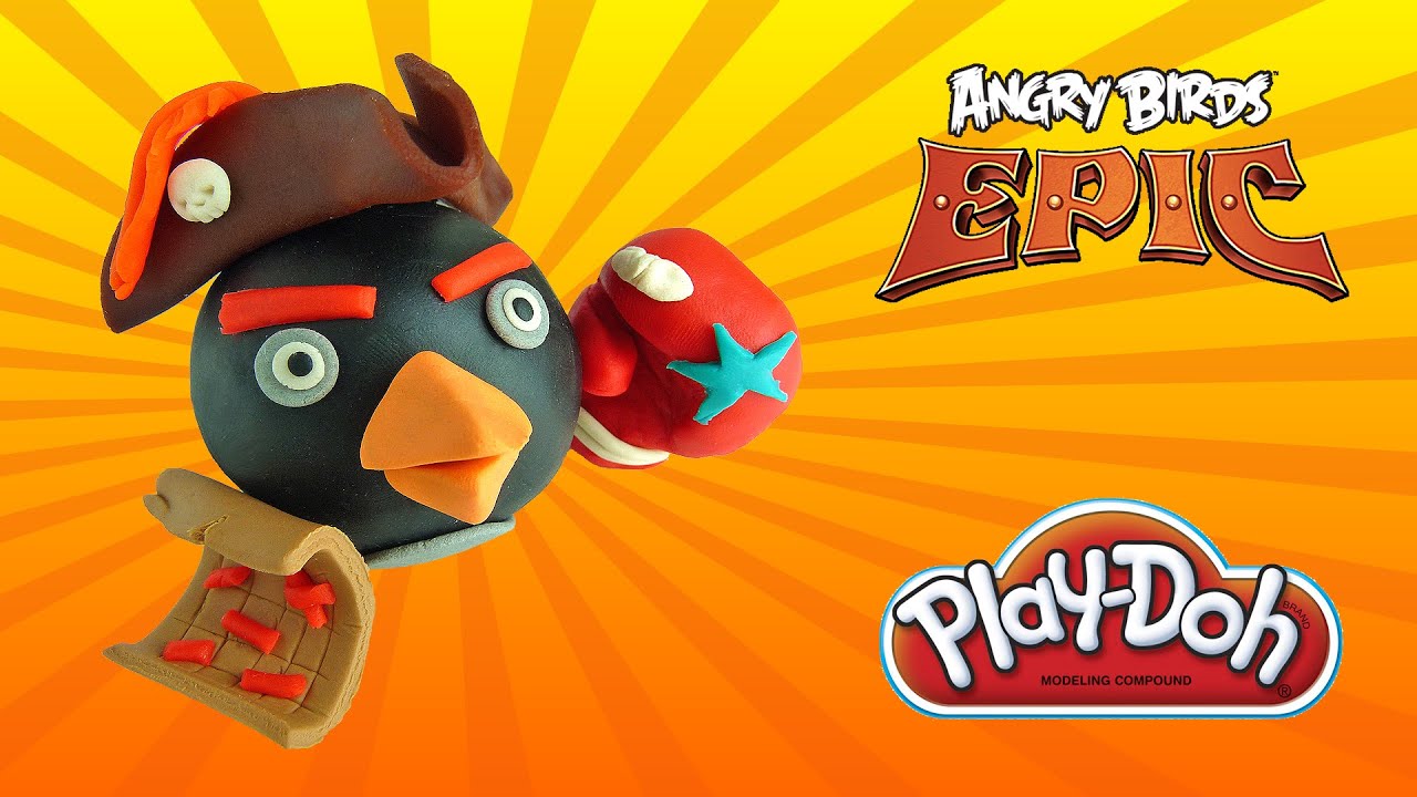 play doh angry birds epic bomb - how to make with playdoh - YouTube