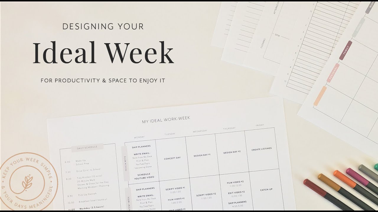 Planning Your Ideal Week // How to plan for a week of productivity and ...