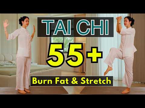 15-Min Gentle Tai Chi Flow 🌿 Flatten Belly Fat After 50 (No Jumping)