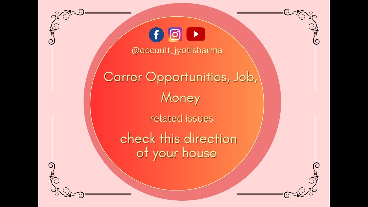 Carrer opportunities, job, Money related issues? Check this direction of your house!! - YouTube