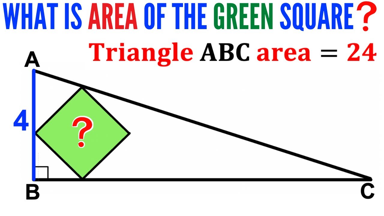 Olympiad Math | Can you find area of the Green shaded square? | #math # ...