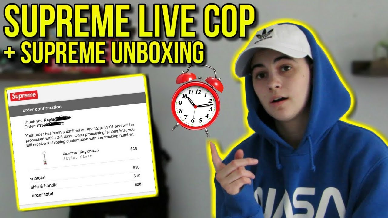 SUPREME WEEK 8 SS18 MANUAL LIVE COP - CACTUS KEYCHAIN + UNBOXING! - YouTube
