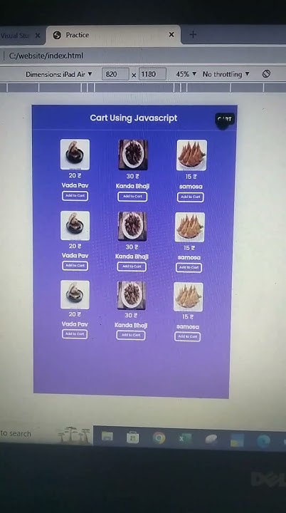 Cart using JavaScript. - YouTube