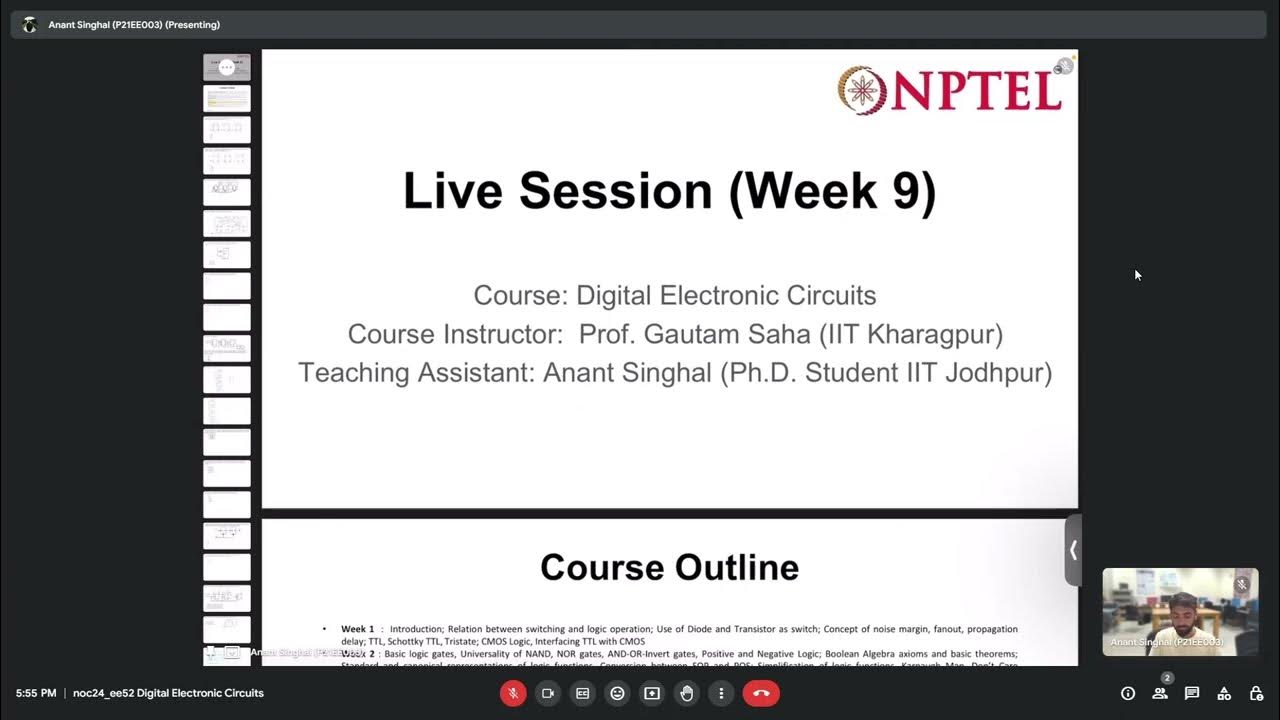 noc24_ee52 - Digital Electronic Circuits - NPTEL - Live session - Week 9 - YouTube