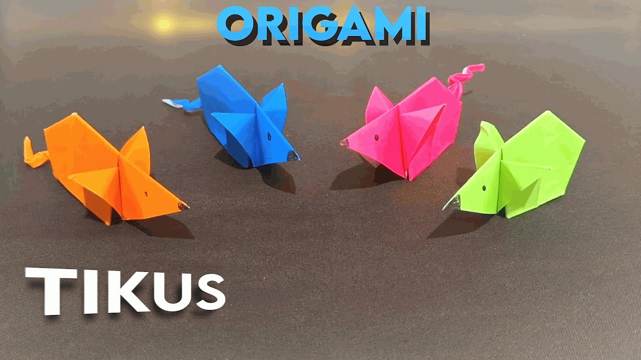Membuat Tikus dari Kertas Origami - Easy Way to Make an Origami Mouse ...