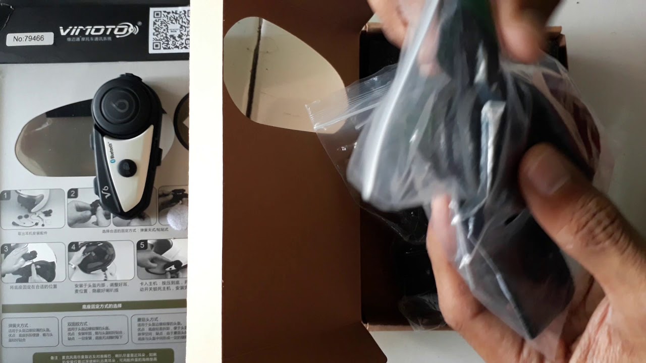 UNBOXING VIMOTO V6 (intercom Headset Bluetooth Helmet) - YouTube