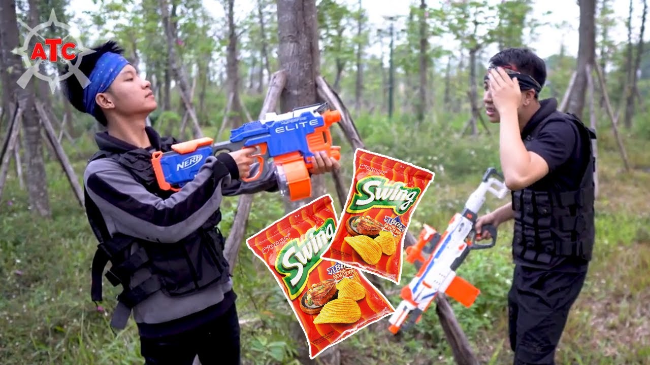 NERF GUNS WAR: SNACK BATTLE - YouTube