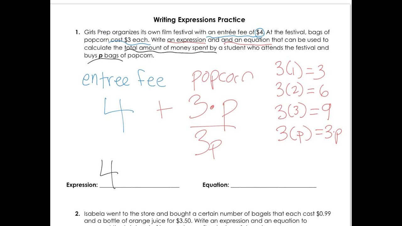 Writing Expressions And Equations Video YouTube Writing Expressions And Equations Video YouTube