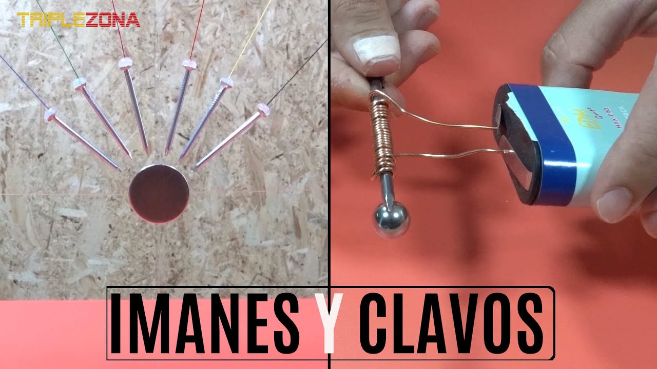 5 TRUCOS INCREÍBLES CON IMANES Y CLAVOS. ELECTROIMÁN CASERO - YouTube