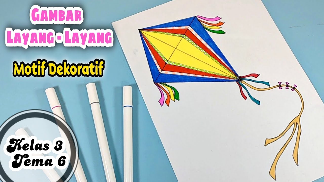 Menggambar Layang-Layang Motif Dekoratif || Gambar Dekoratif Layang ...