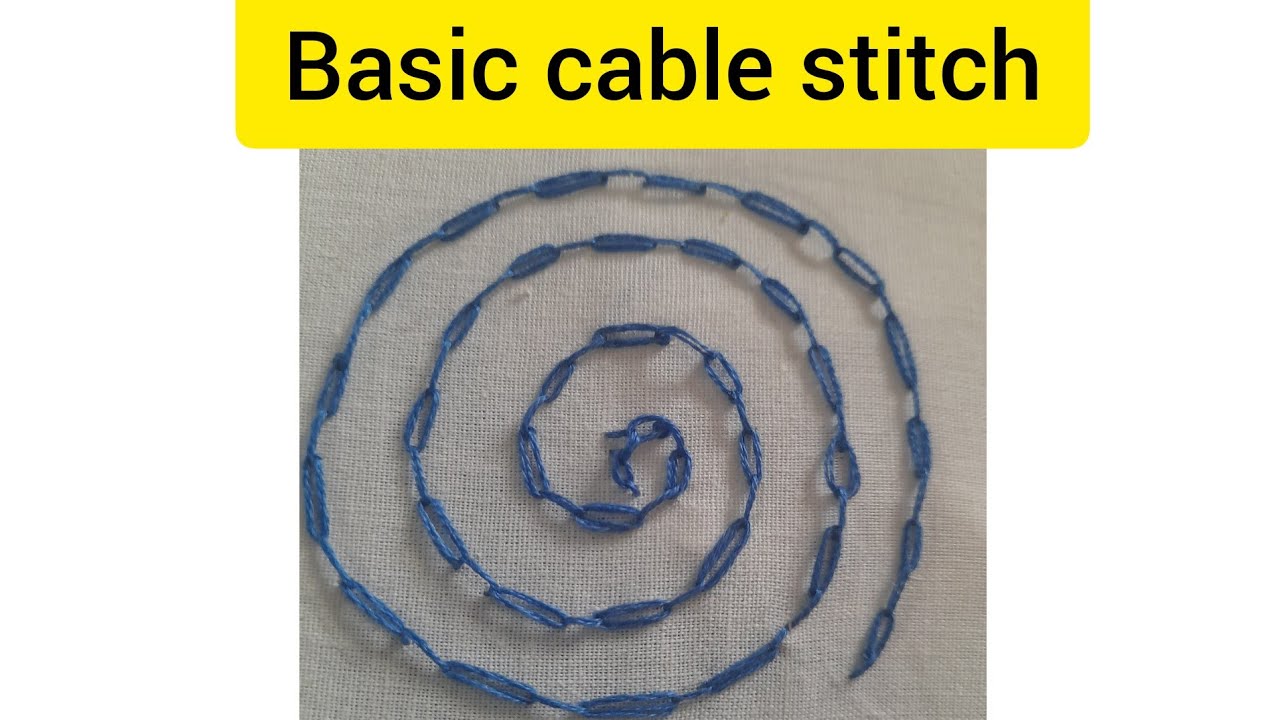 embroidery class basic cable chain stitch@# DAY1 - YouTube