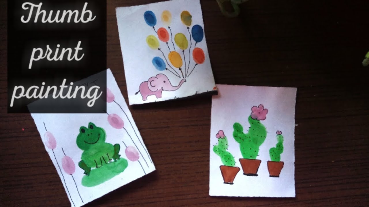 3 Thumb print drawing| Thump print activity for kids - YouTube