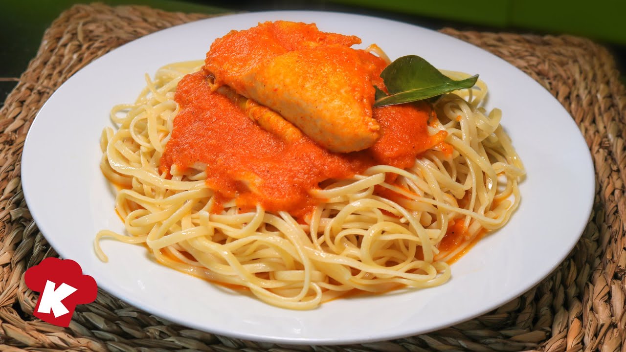 🍝 Receta de Tallarines con Pollo Peruano | 🍅 | Como hacer Tallarin Rojo ...