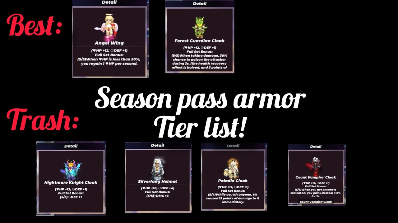 season pass armor tier list | blockman go skyblock - YouTube