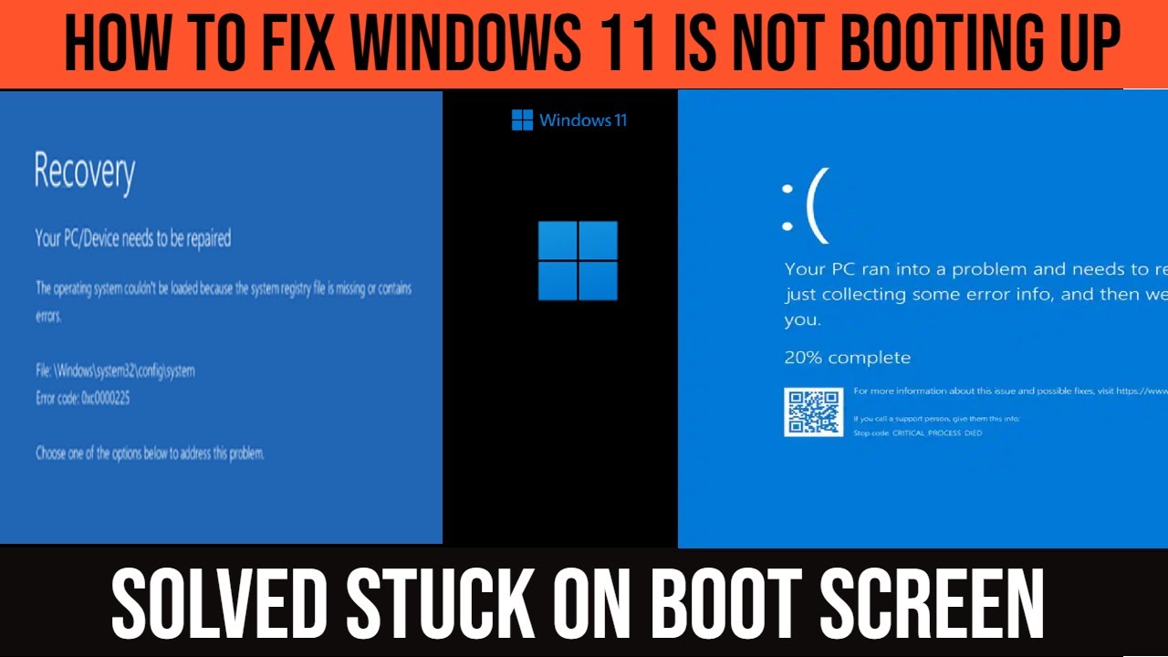 How to FIx Windows 11 Is Not Booting Up (SOLVED) Start-Up Problems ...