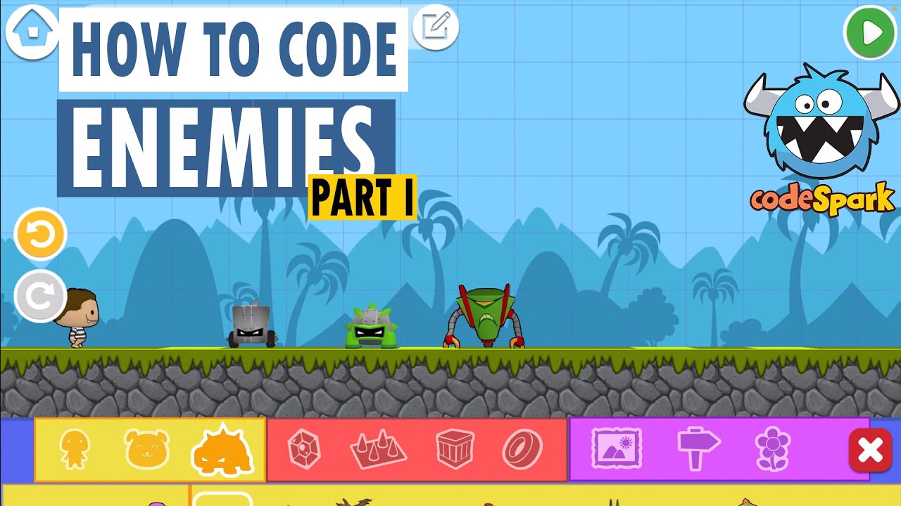 codespark | how to code enemies - part I - YouTube