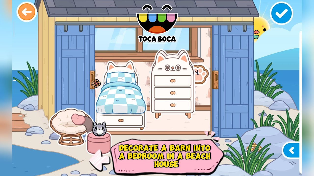 Decorate a Barn Into a Bed Room In a Beach House 🥳 Toca Boca - YouTube