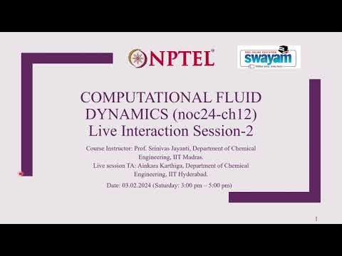 NPTEL-Computational Fluid Dynamics (Jan - 2024) Problem solving session Week-2 - YouTube