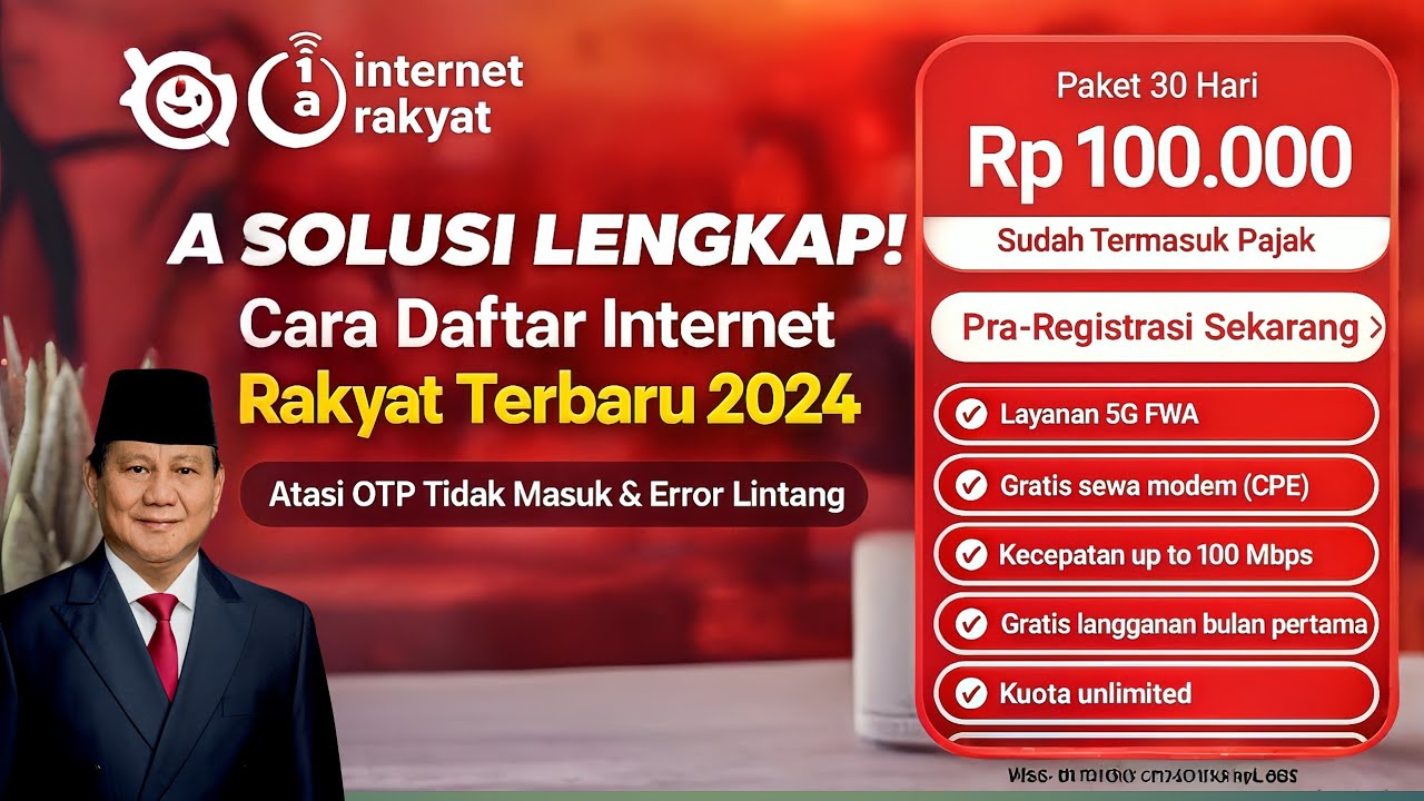 SOLUSI LENGKAP! Cara Daftar Internet Rakyat Terbaru 2026 | Atasi OTP ...